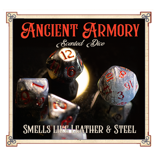Baron Smelly Bones: Scented Dice - "Ancient Armory" - Polyhedral 7-set ...