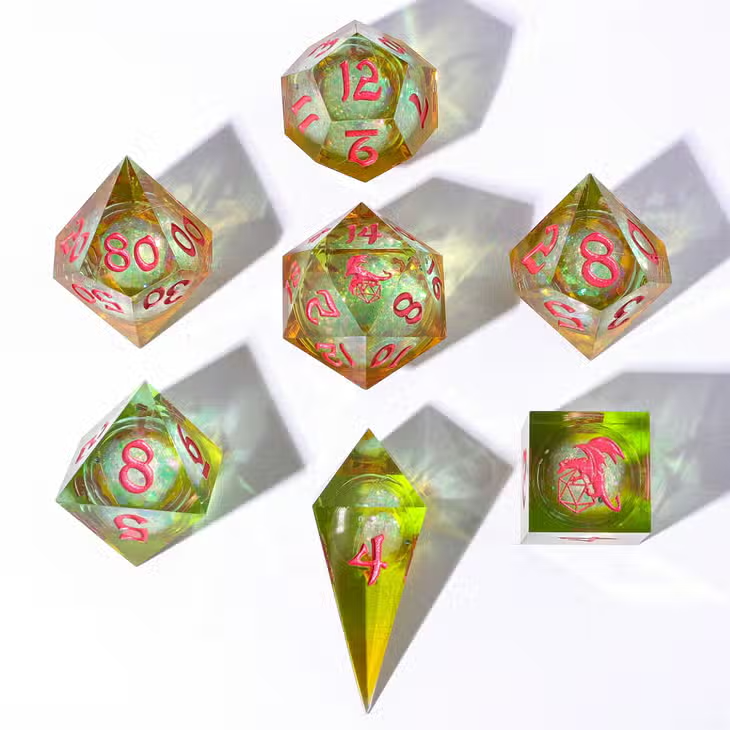 HYMGHO Dice: Captured Magic Handmade Sharp Edge Resin Dice - Liquid Co ...