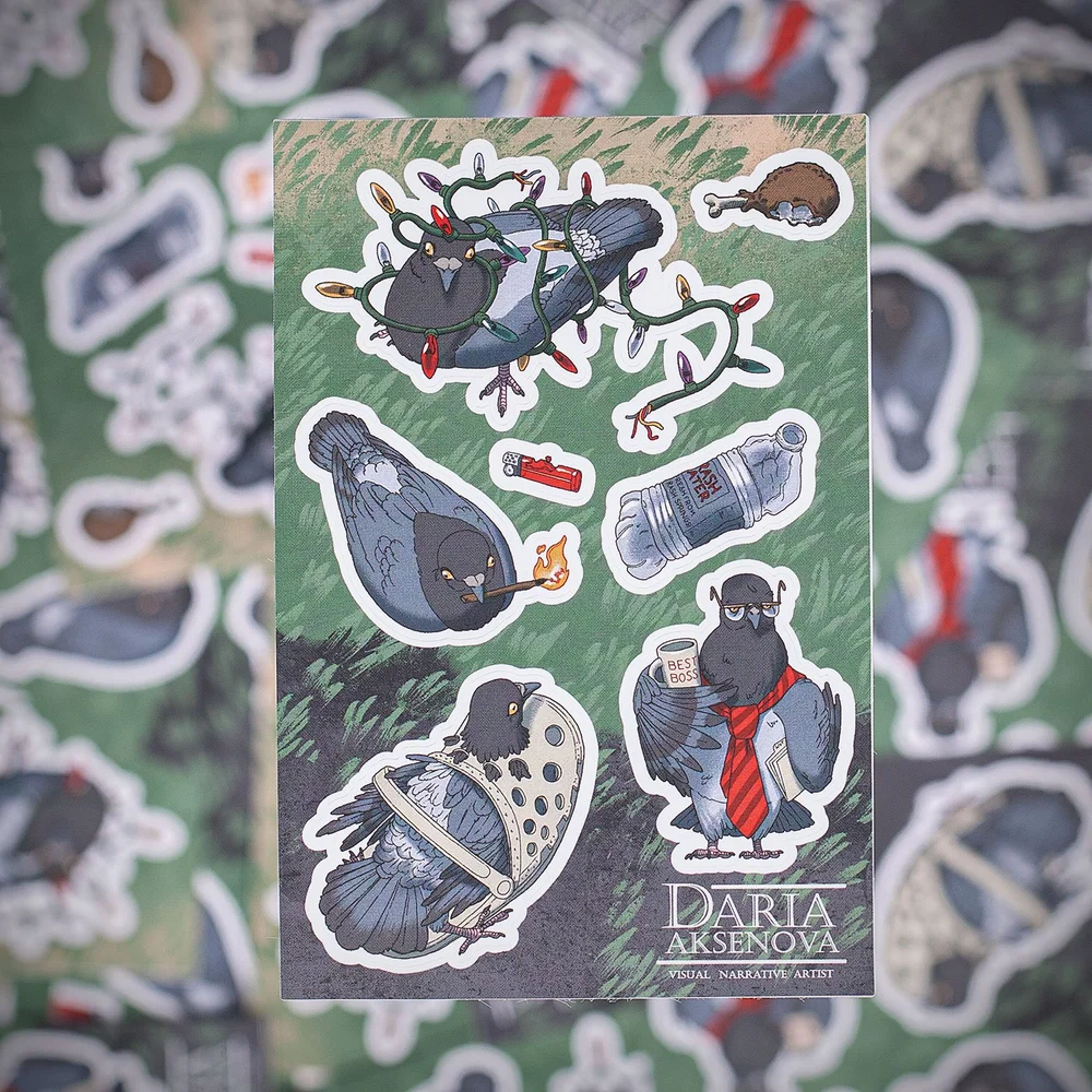World of Trash: Waterproof Vinyl Sticker Sheet - Pigeons - 'World's Be ...