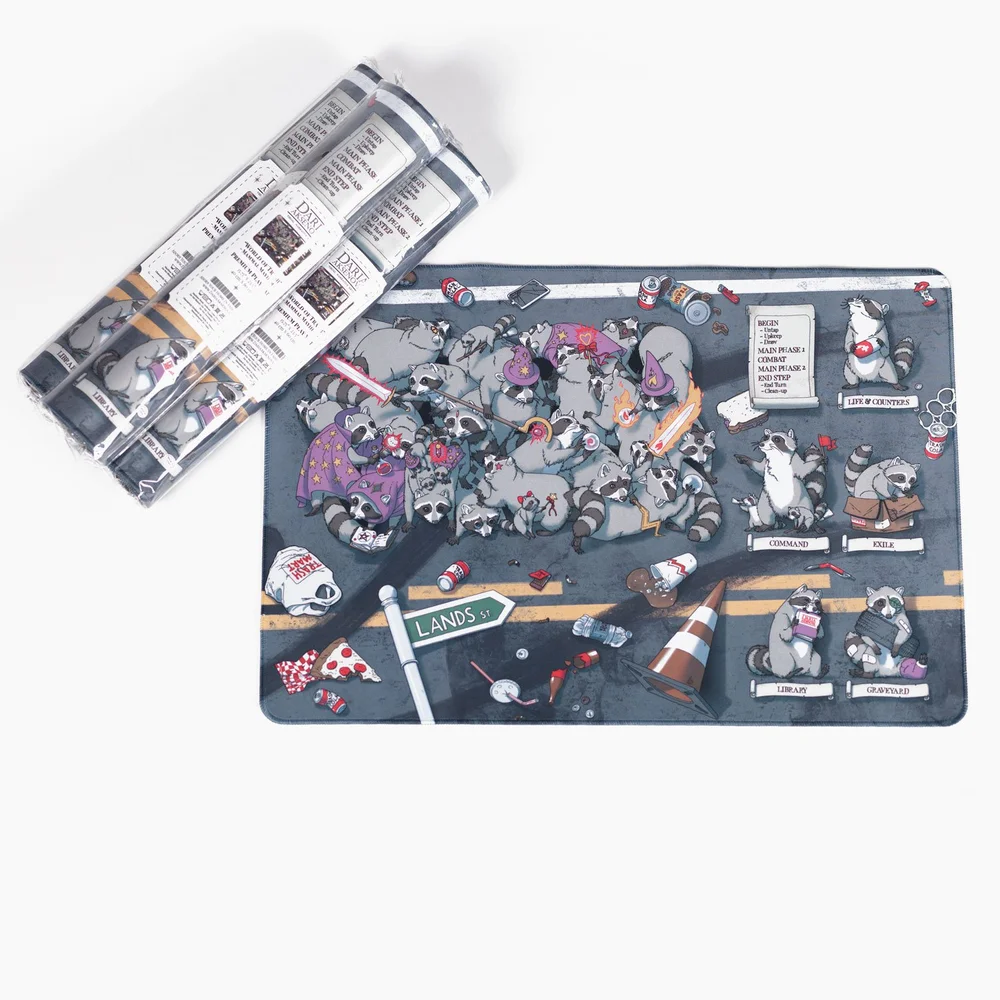 World of Trash: Playmat - Raccoons - 'Mammal Mayhem' – Level One Game Shop