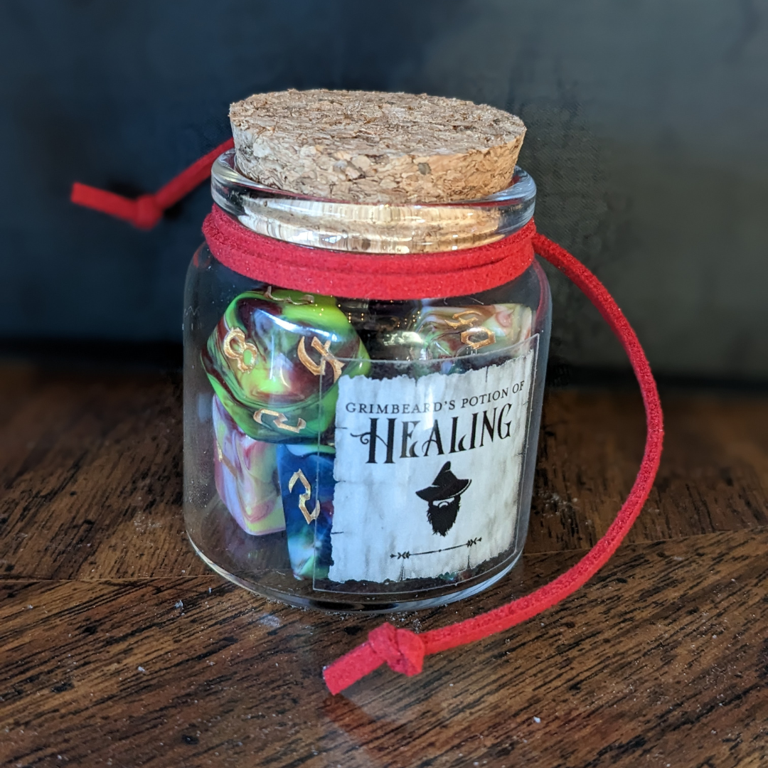 Grimbeard Leather: Healing Potion Full Dice Set – Level One Game Shop
