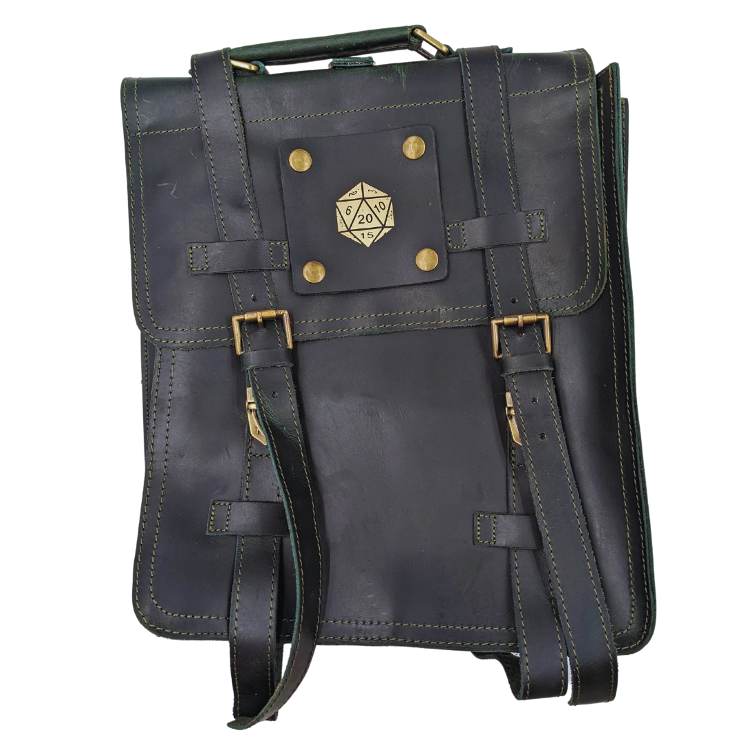Grimbeard Leather: Bag of the Abyss Backpack - Green – Level One Game Shop