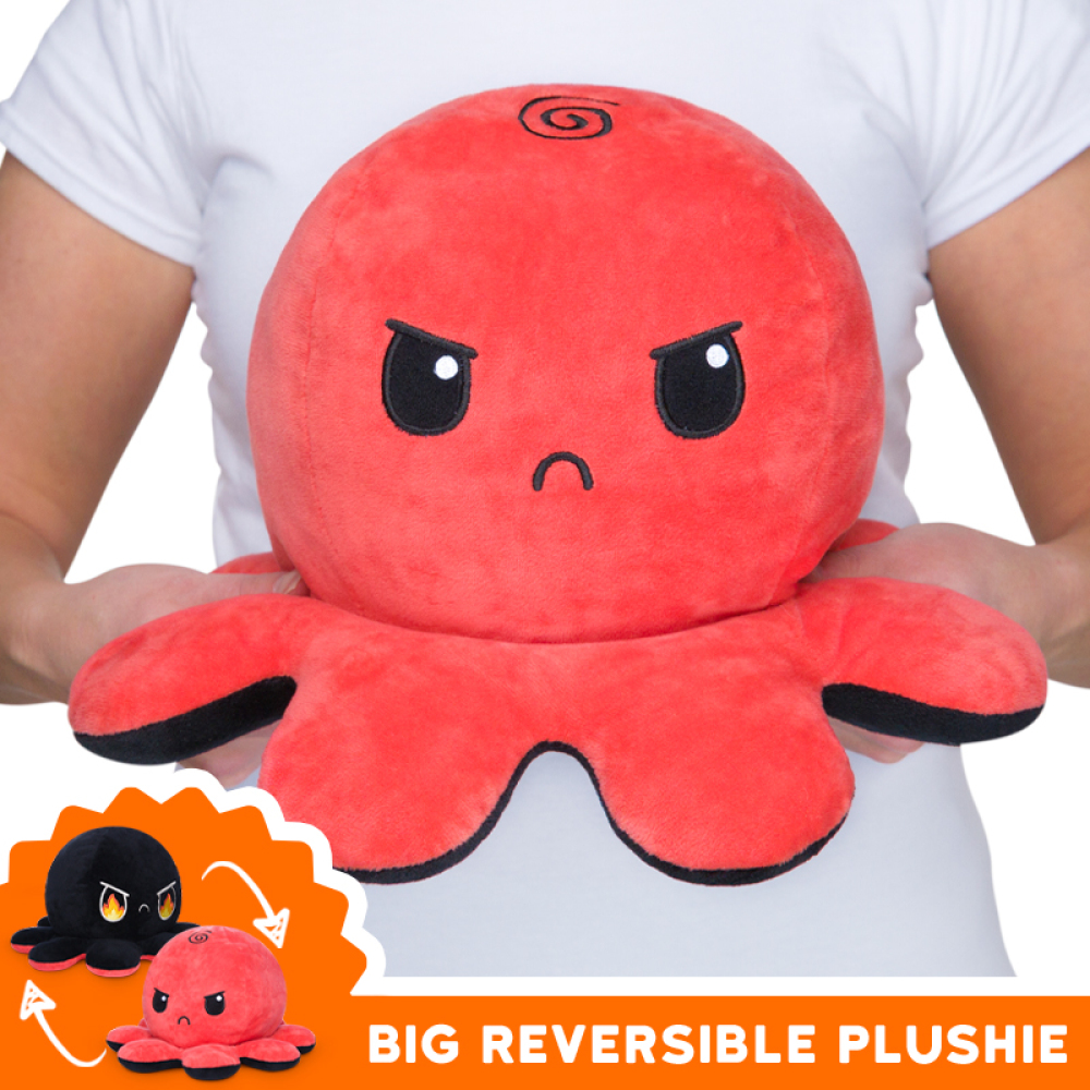 BIG Reversible Octopus Plushie: Angry Red and RAGE Black – Level One ...